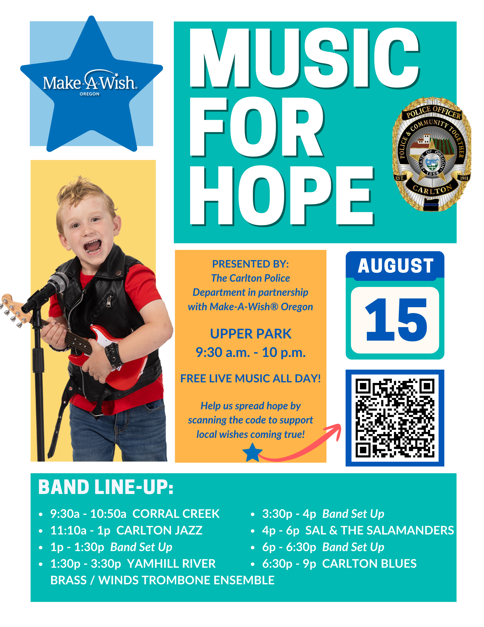 Music for Hope event | Carlton OR