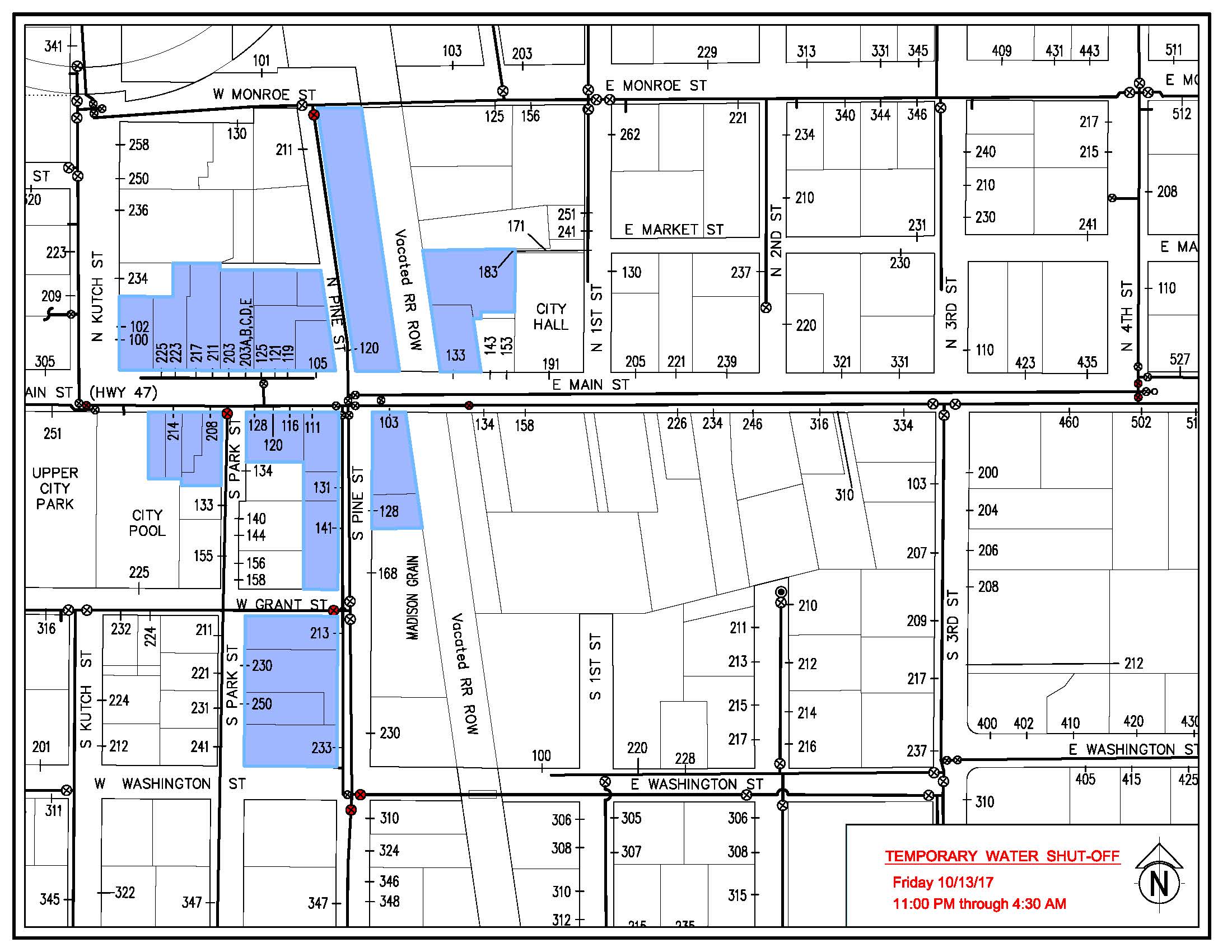 PUBLIC NOTICE: 10/13/2017 Overnight Temporary Water Shut-off on Main ...